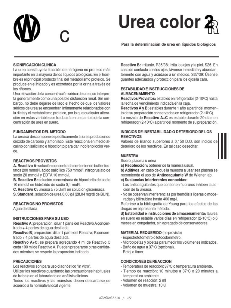 6352 Urea Color 2r SP | PDF | Urea | Química