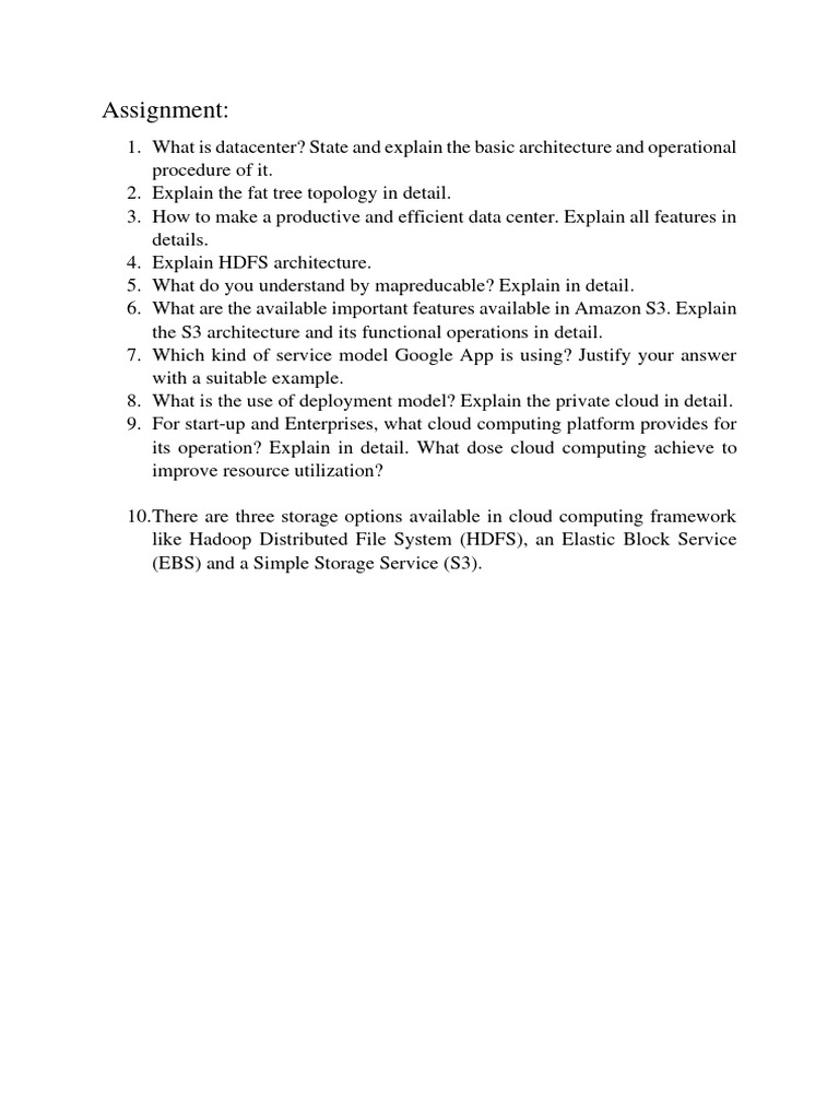 Assignment | PDF | Cloud Computing | Apache Hadoop Assignment | PDF | Cloud Computing | Apache Hadoop