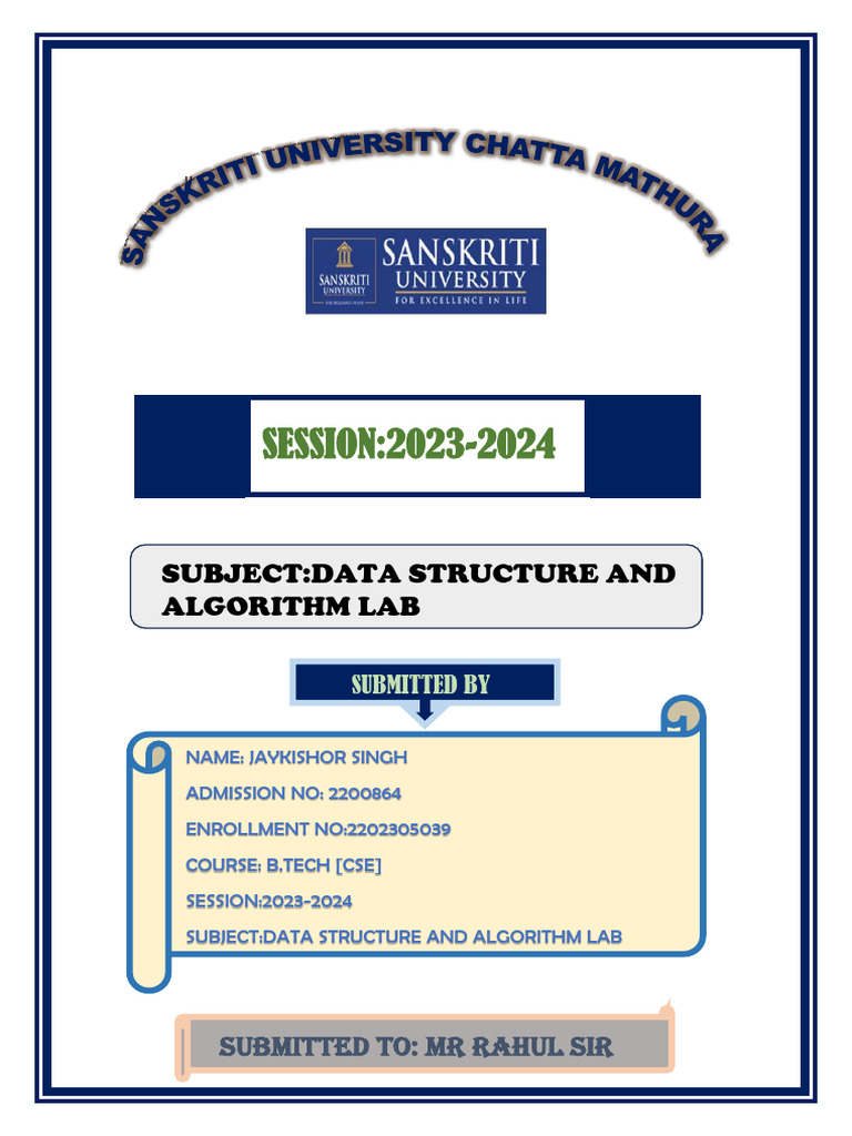 1dsa - Jay | Download Free PDF | Computing | Algorithms