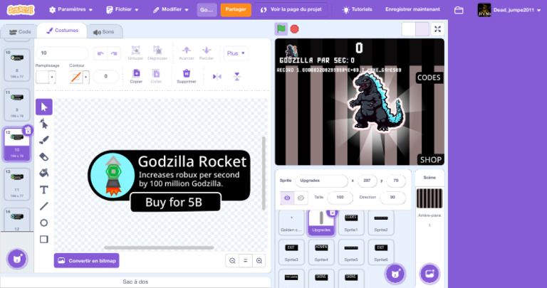 Godzilla Cliker Original On Scratch 7 | PDF