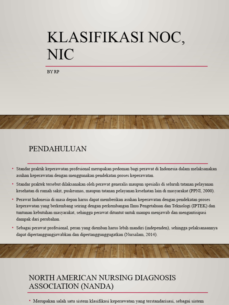 Klasifikasi NOC, NIC | PDF
