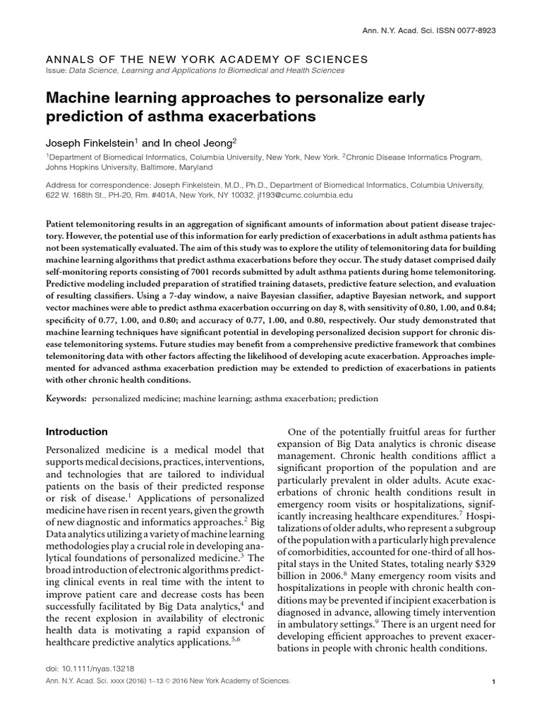 Machine Learning Approaches To Personalize Early | PDF | Sensitivity ...