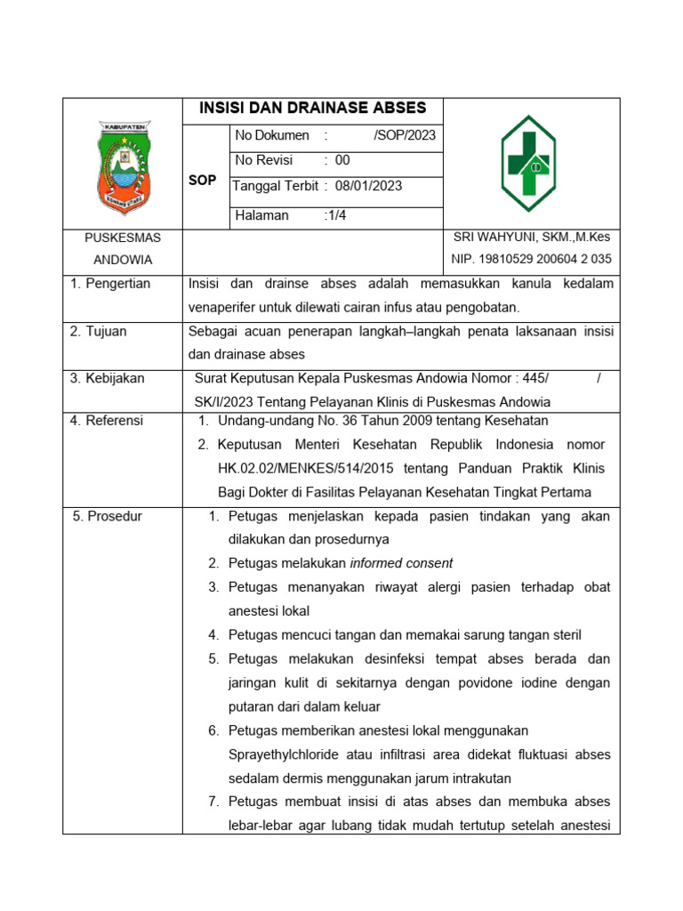 Insisi Dan Drainase Abses Dill | PDF