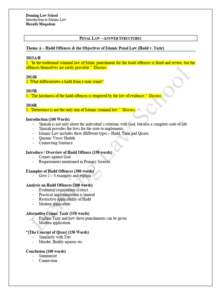 Understanding Hadd Offences in Islam | PDF | Sharia | Crimes