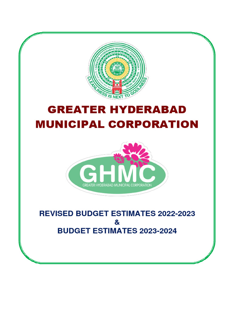 GHMC Budget Estimates 2023-24 Overview | PDF | Expense | Budget