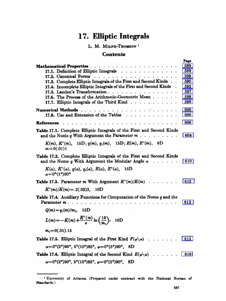 Thompson. Elliptical Integrals. | PDF | Polynomial | Functions And Mappings