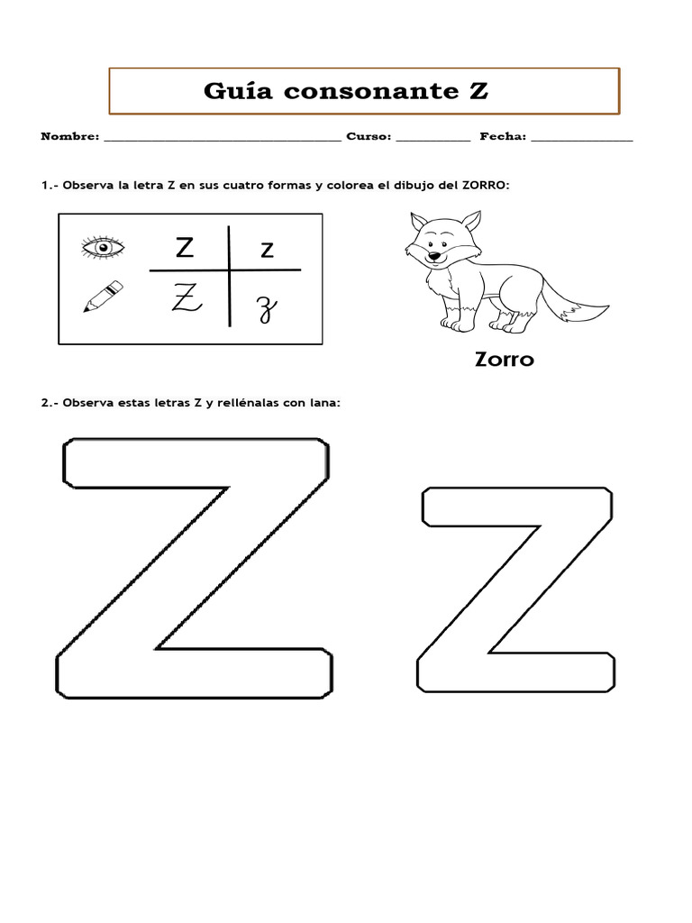 Guía Consonante Z | PDF