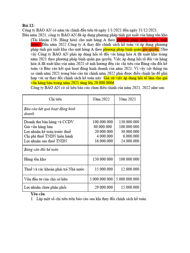 Bafi 12 ggdoc chương 7 dieuf chỉnh hồi tố | PDF