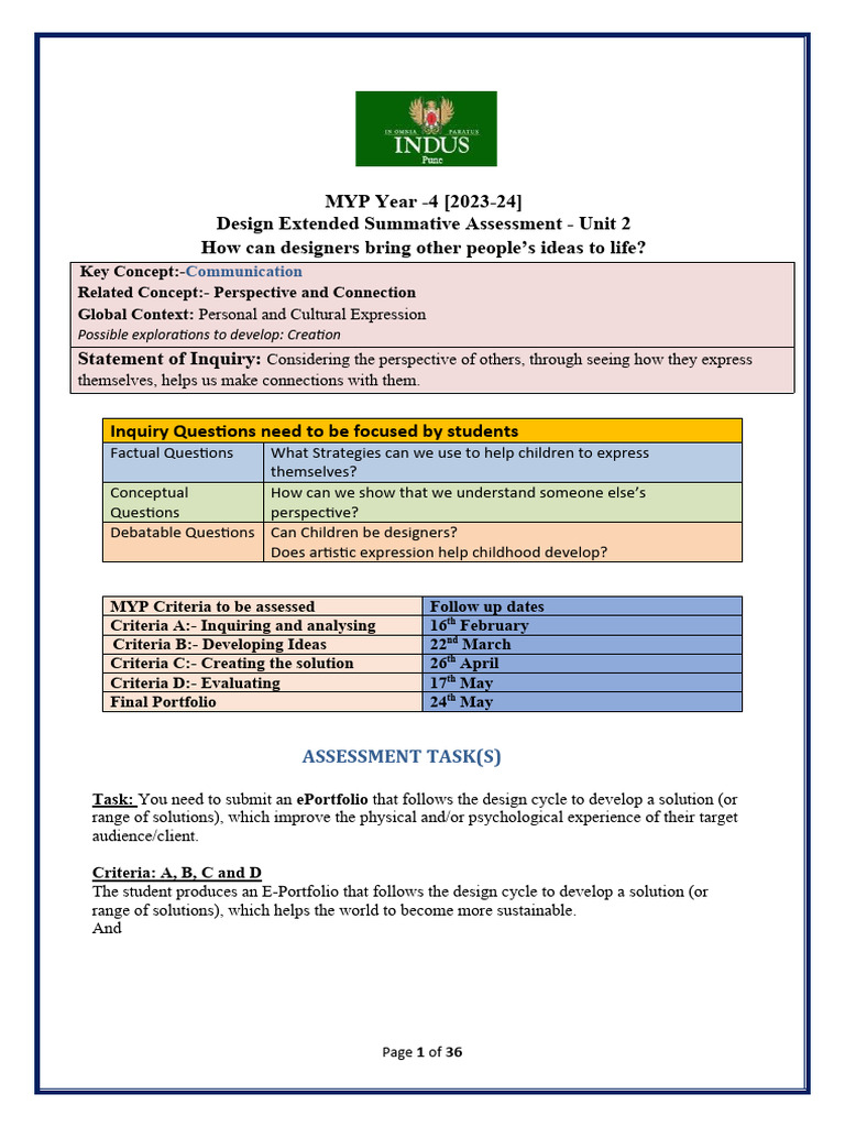 Resource Booklet - Design G9 UT2 A B | PDF | Drawing | Information