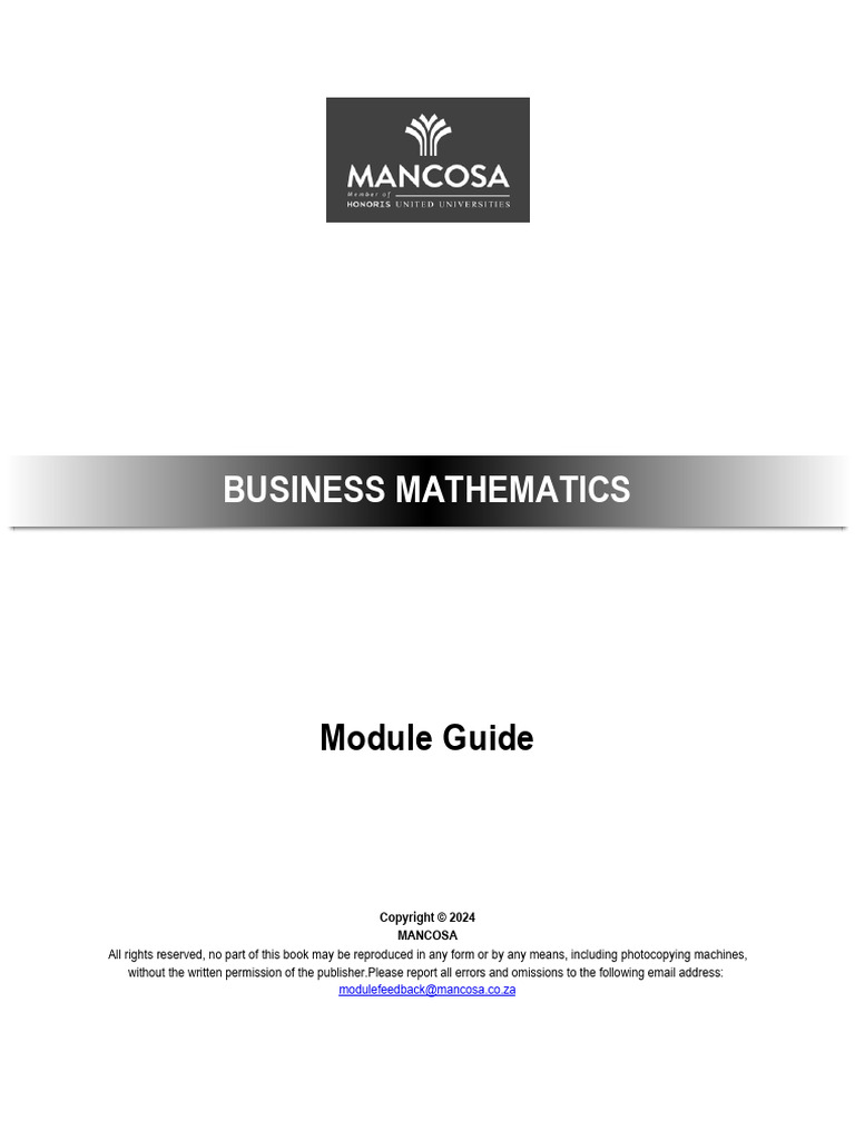 Business Mathematics (1A) - 1st Sem | PDF | Exponentiation | Division ...