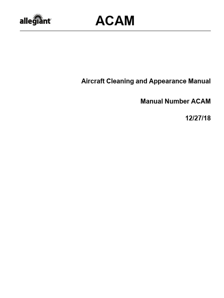 Allegiant Cleaning & Appearance Handbook | PDF