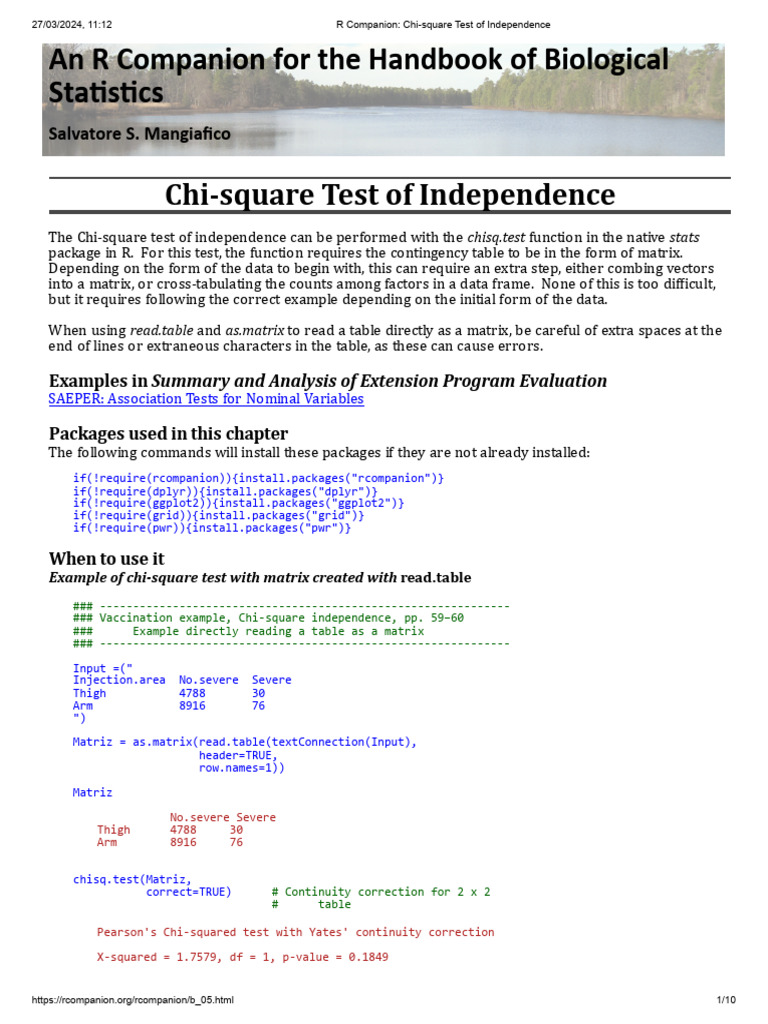 Chi-square Test in R: A Guide | PDF | Chi Squared Test | P Value
