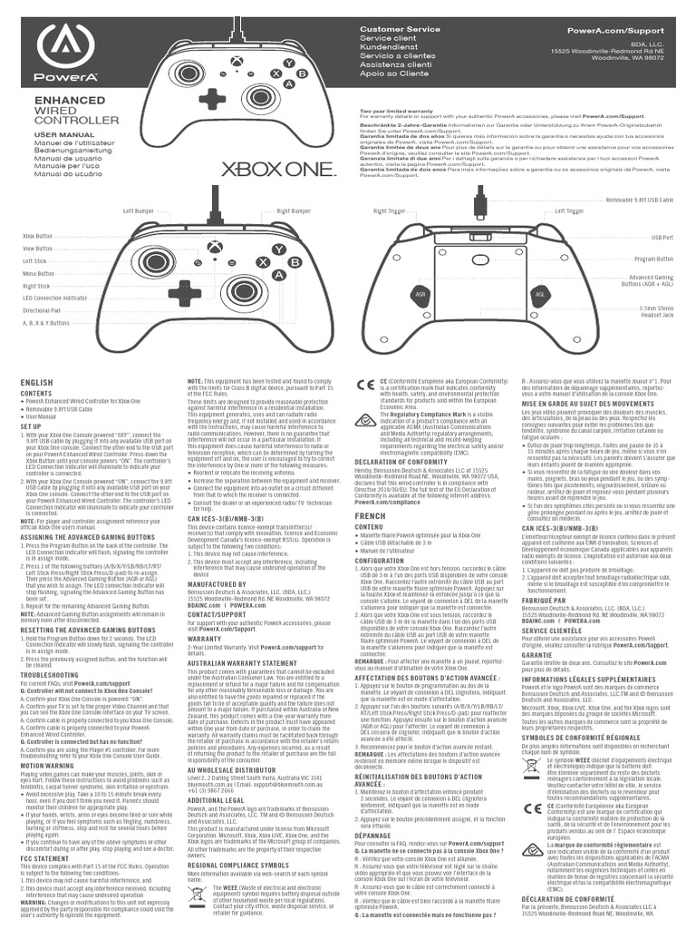 Powera Enhanced Wired Controller For Xbox One - User Manual ...
