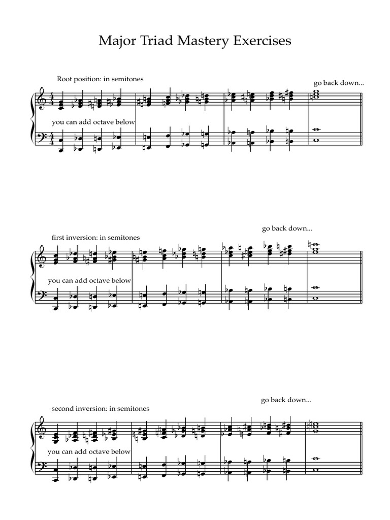 Piano Triad Exercises | PDF