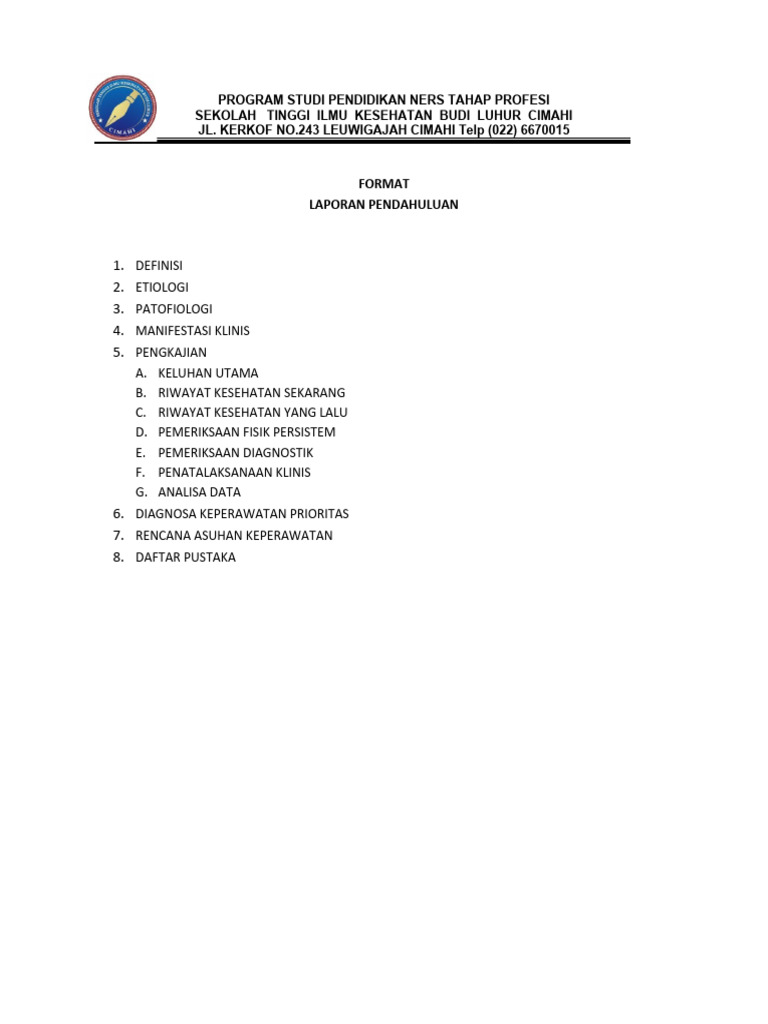 Format LP Askep Home Care Maternitas PROGRAM STUDI PENDIDIKAN NERS ...