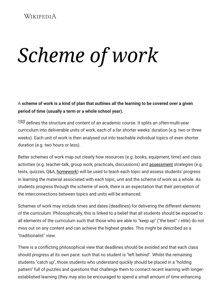 Understanding Schemes of Work | PDF | Educational Stages | Schools