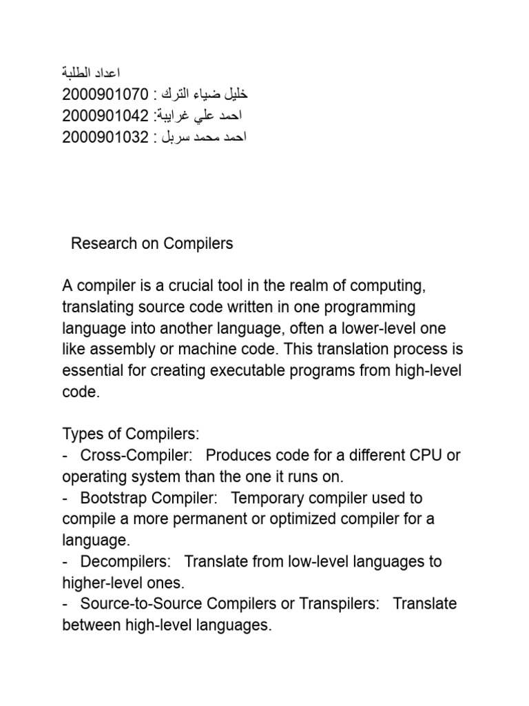 Research On Compilers | PDF | Compiler | Parsing