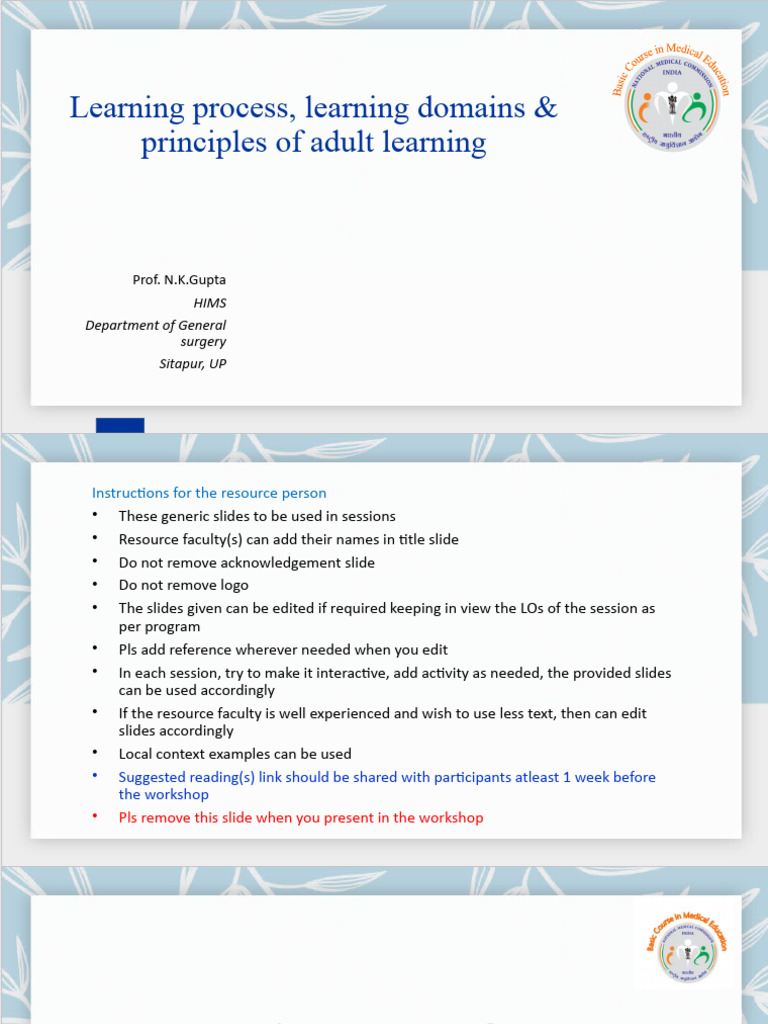 Learning Process, Domains-2 | PDF | Learning | Adult Education