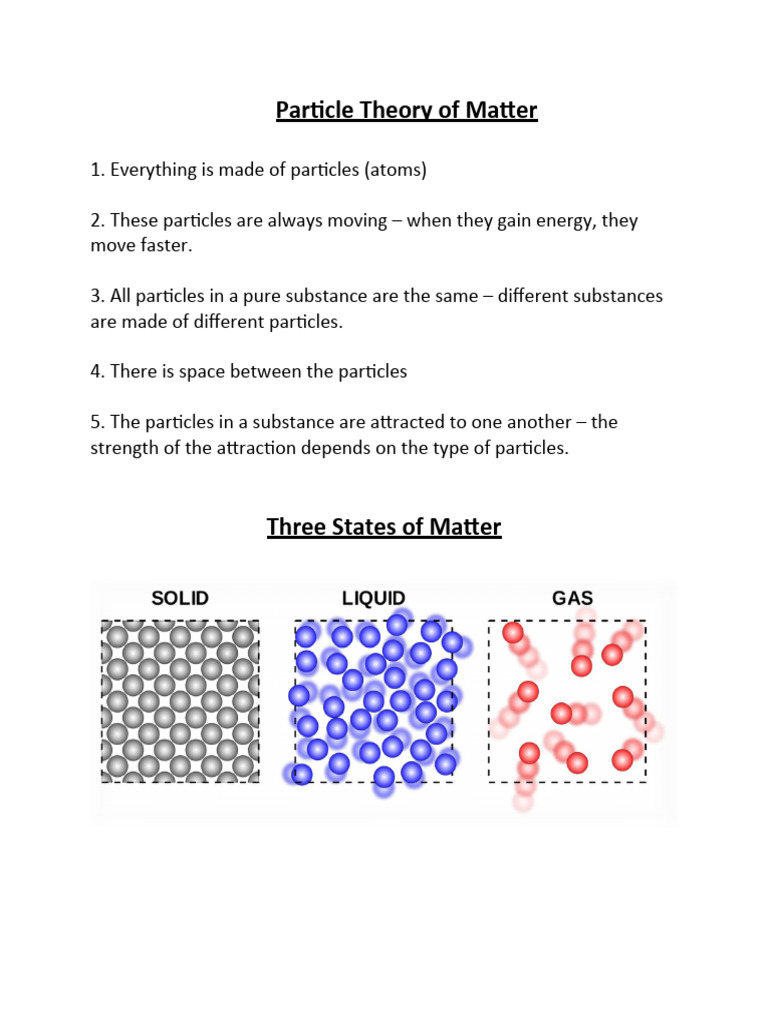 Particle Theory of Matter Hand Out | PDF | Social Science | Philosophy
