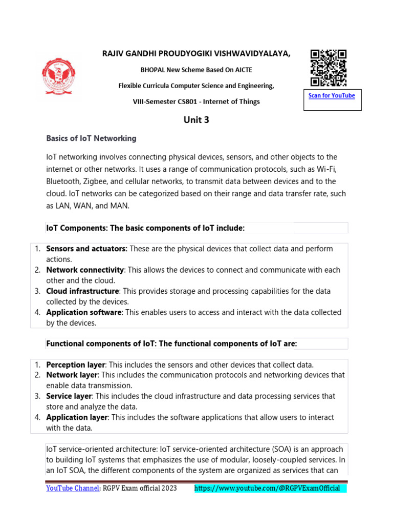 RGPV IoT Networking Unit 3 Notes | PDF | Radio Frequency Identification ...