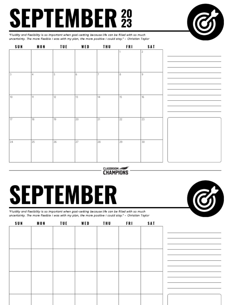 September Planning Pages - Horizontal | PDF