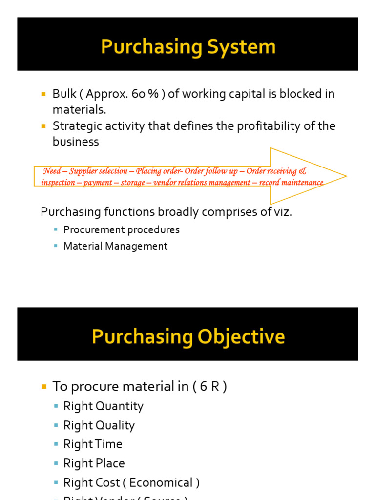Unit 5 Purchasing & Vendor Management | PDF | Procurement | Business Economics