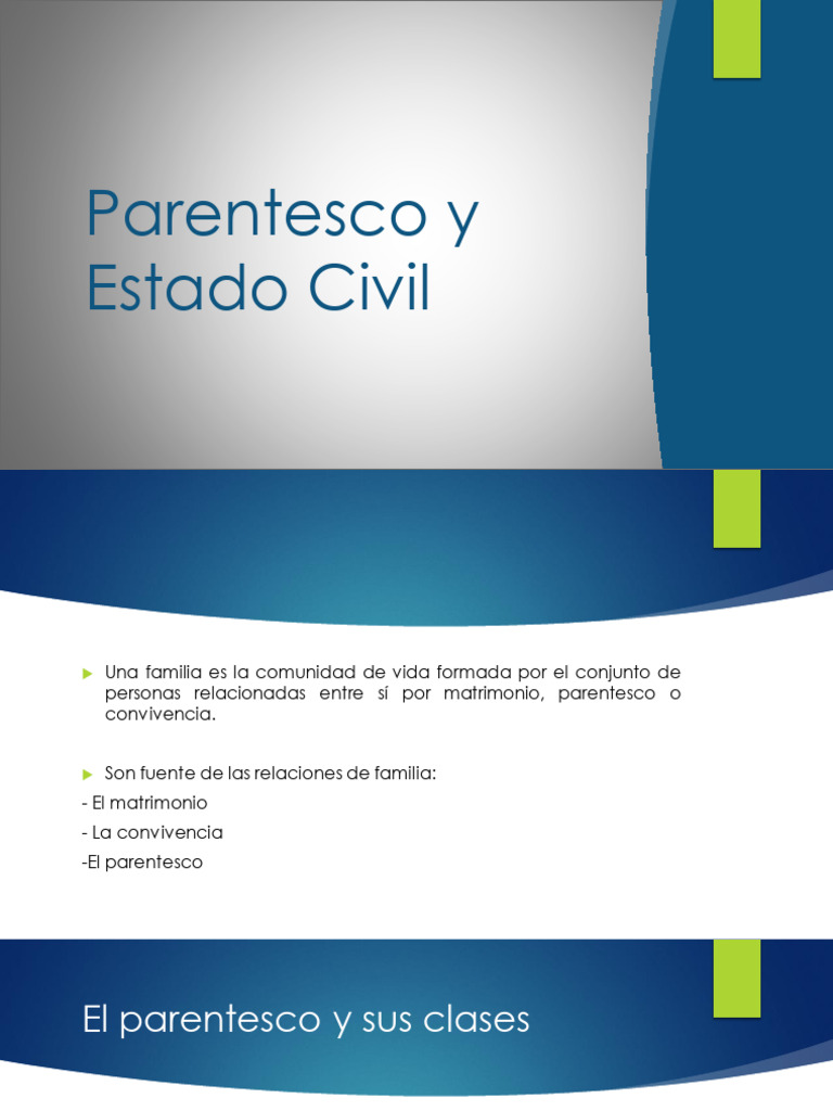 Parentesco y Estado Civil: Conceptos Clave | PDF | Parentesco | Propiedad