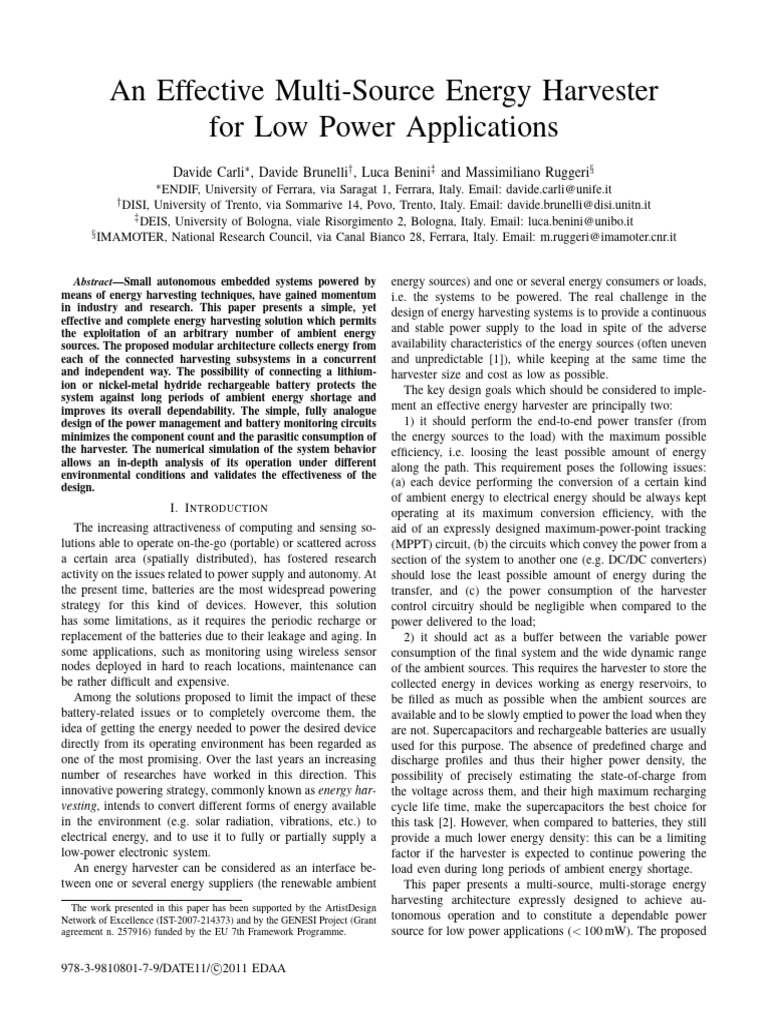 An effective multi-source energy harvester for low power applications ...