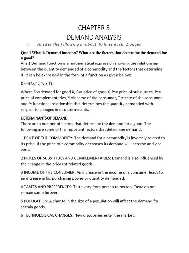 Economics Questions Chapter 3&4 | PDF | Demand | Elasticity (Economics)
