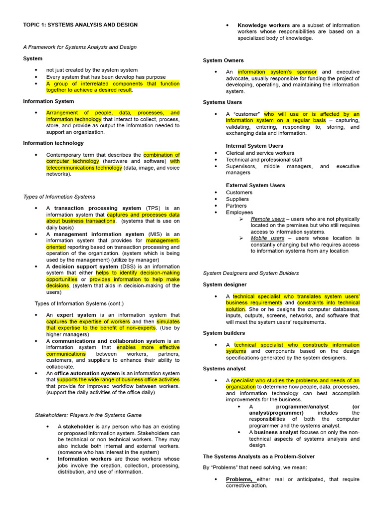 Information Systems Analysis and Design | PDF | Software Development Process | Information System