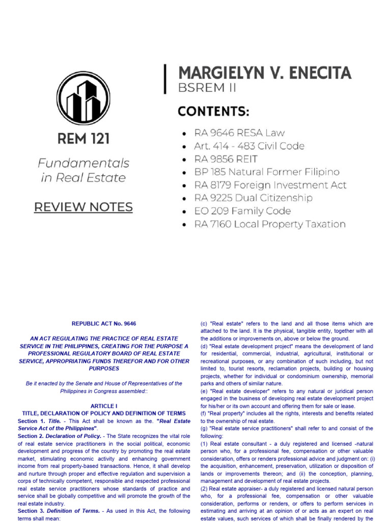 Rem 121 Compilations | PDF | Real Estate Appraisal | Private Law