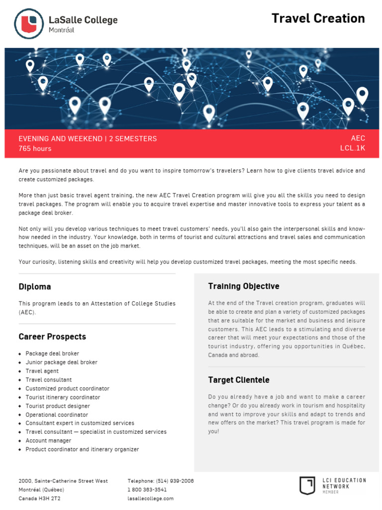 Aec Travel Agent Training Package Creation PdfBrochure en | PDF | Distance Education | Computing