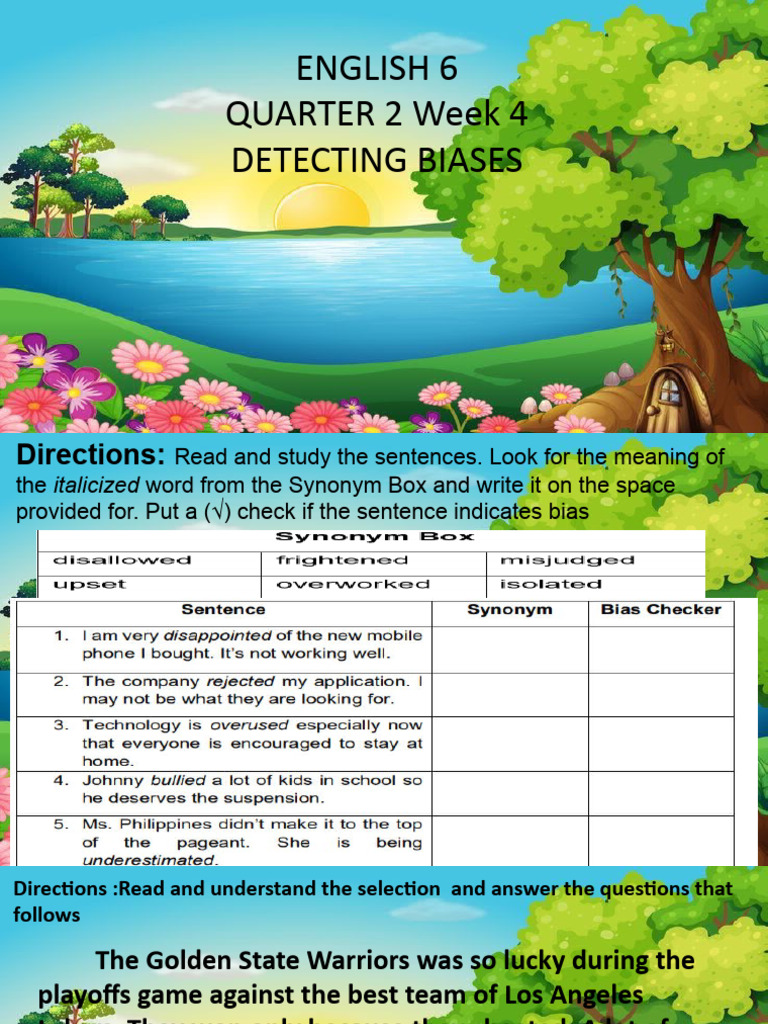 English Week 4 Day 2 Detecting Biases | PDF | Bias