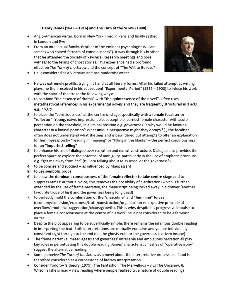 Introduction to Henry James The Turn of the Screw | PDF | The Turn Of ...