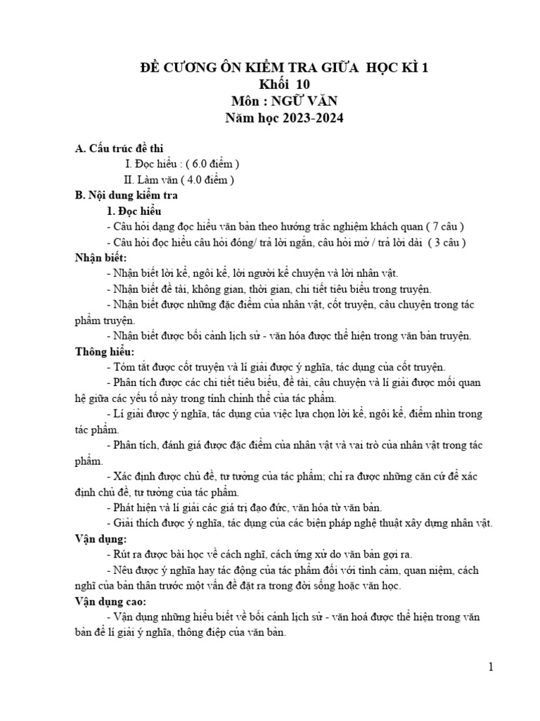 De Cuong On KT Giua Ki 1 Khoi 10 20 652407f85a9d7llr07 1 | PDF