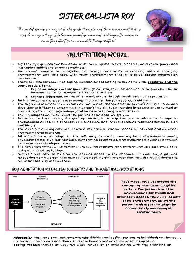 Sister Callista Roy | PDF | Nursing | Behavior