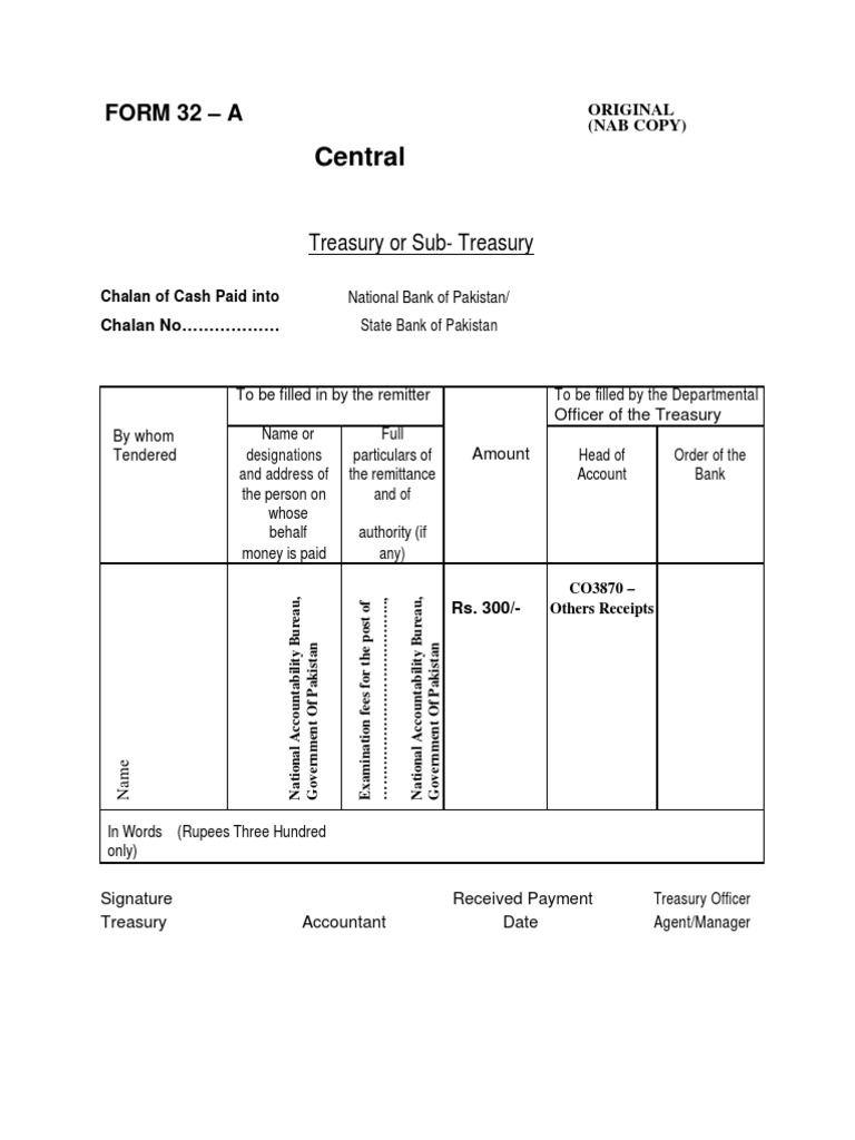 NAB Chalan Form 3 Pages | PDF