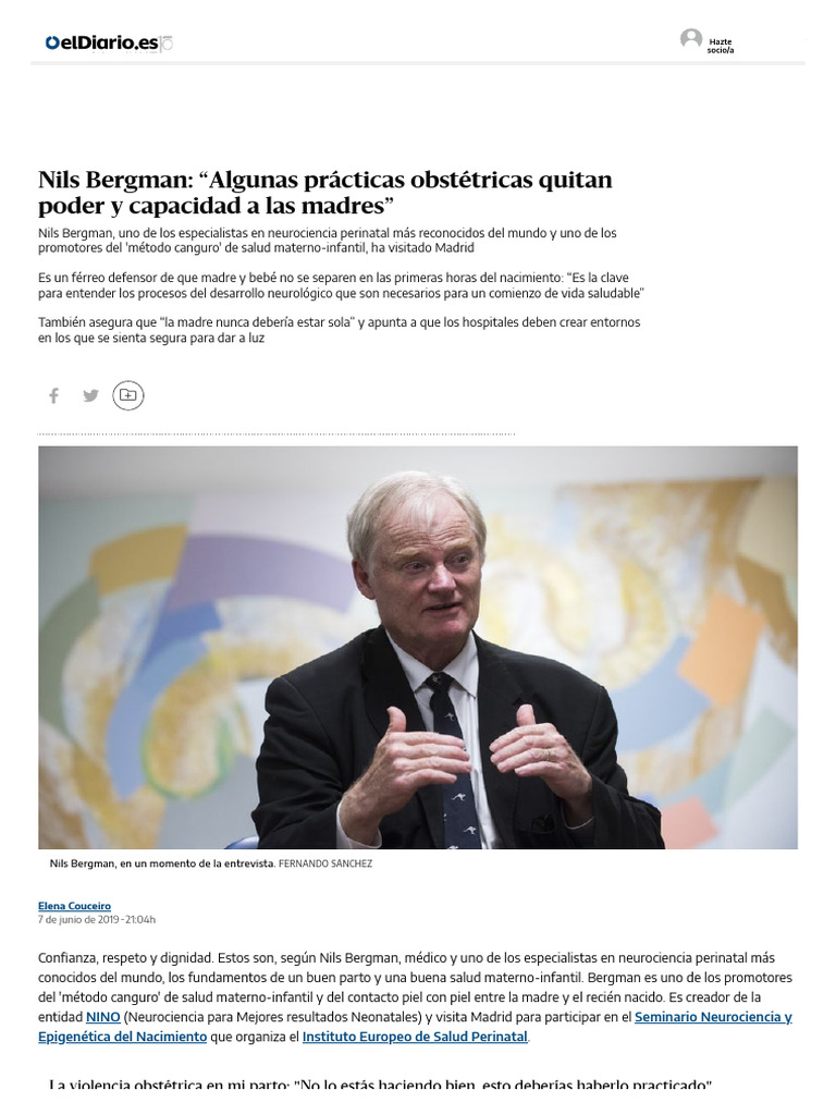 Nils Bergman - Algunas Prácticas Obstétricas Quitan Poder y Capacidad A ...