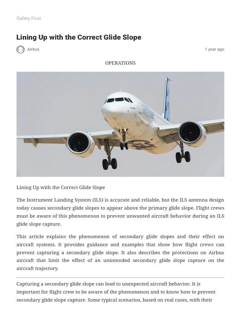 Lining Up With The Correct Glide Slope - Safety First | PDF | Aviation ...