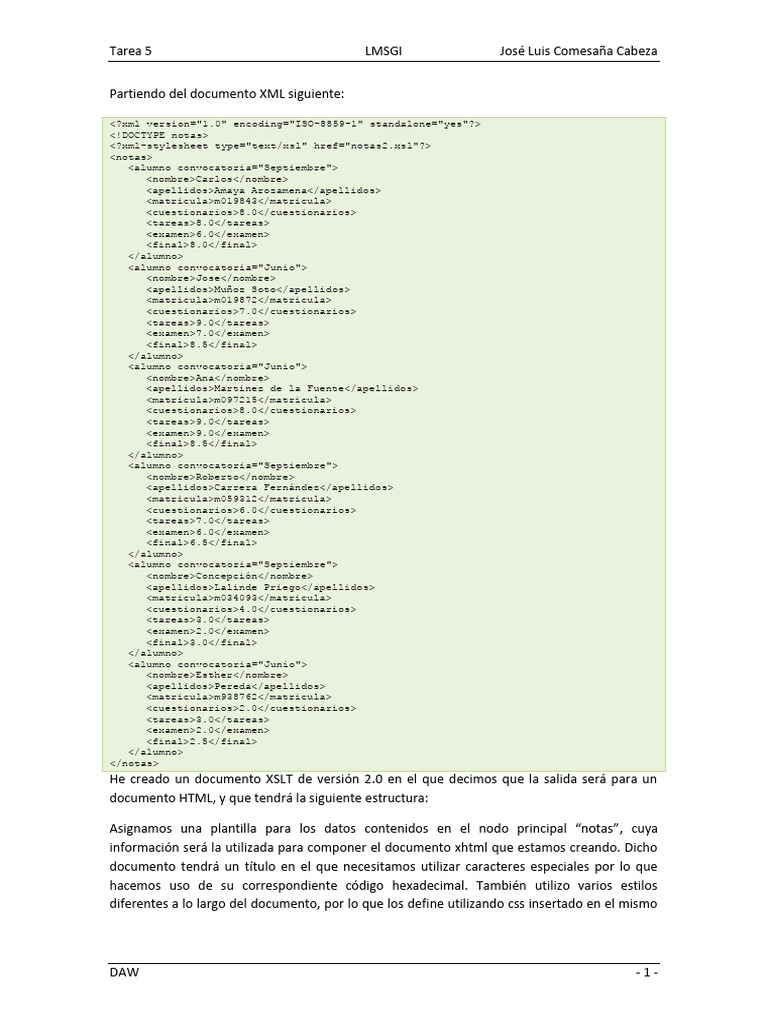 Ejercicio Resuelto XSLT | Descargar gratis PDF | Xml | Consorcio Mundial de la red