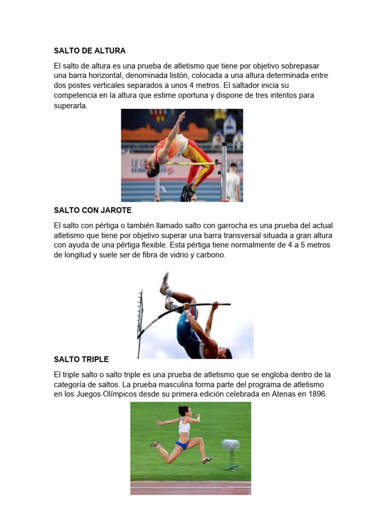Reglas y Conceptos del Salto de Altura | PDF | Deporte del atletismo ...
