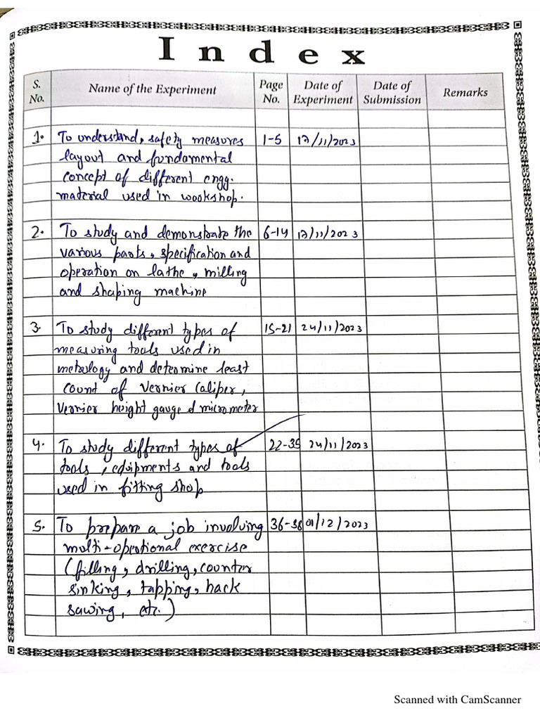 Mechanical Workshop File | PDF