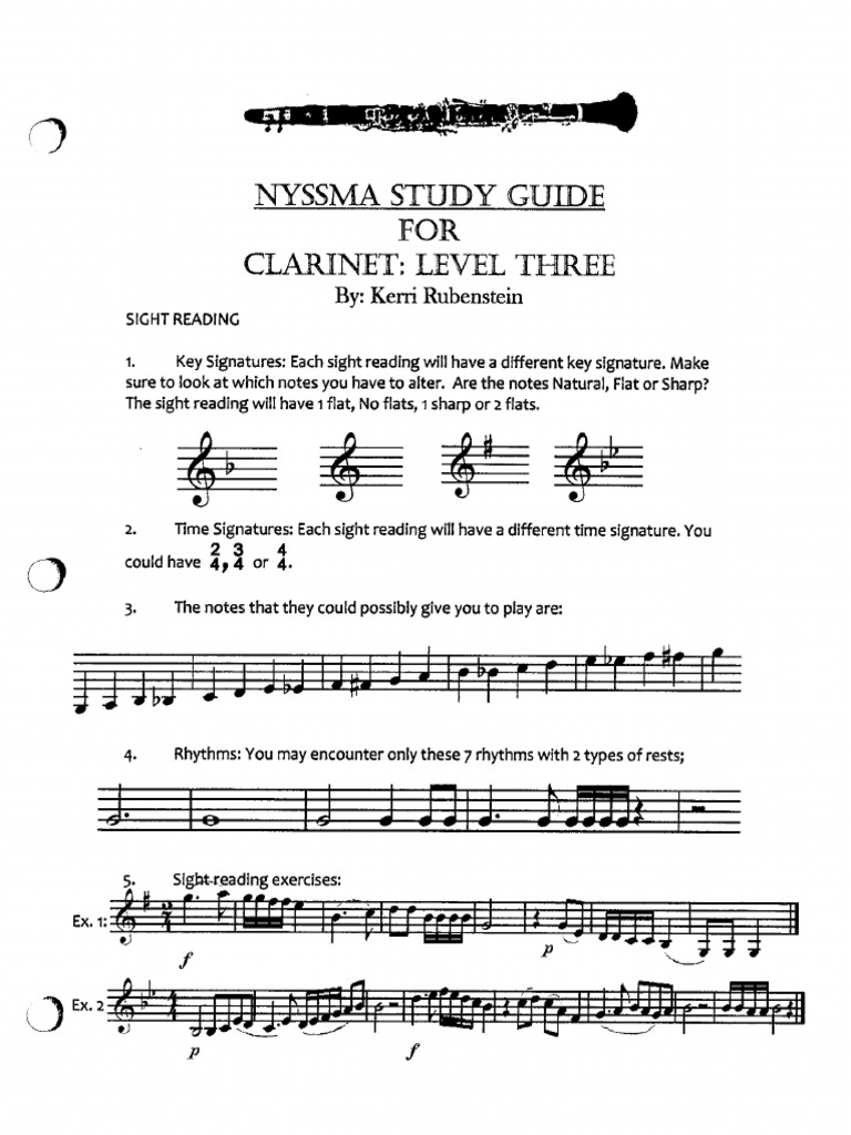 Level 3 Clarinet Sight Reading | PDF