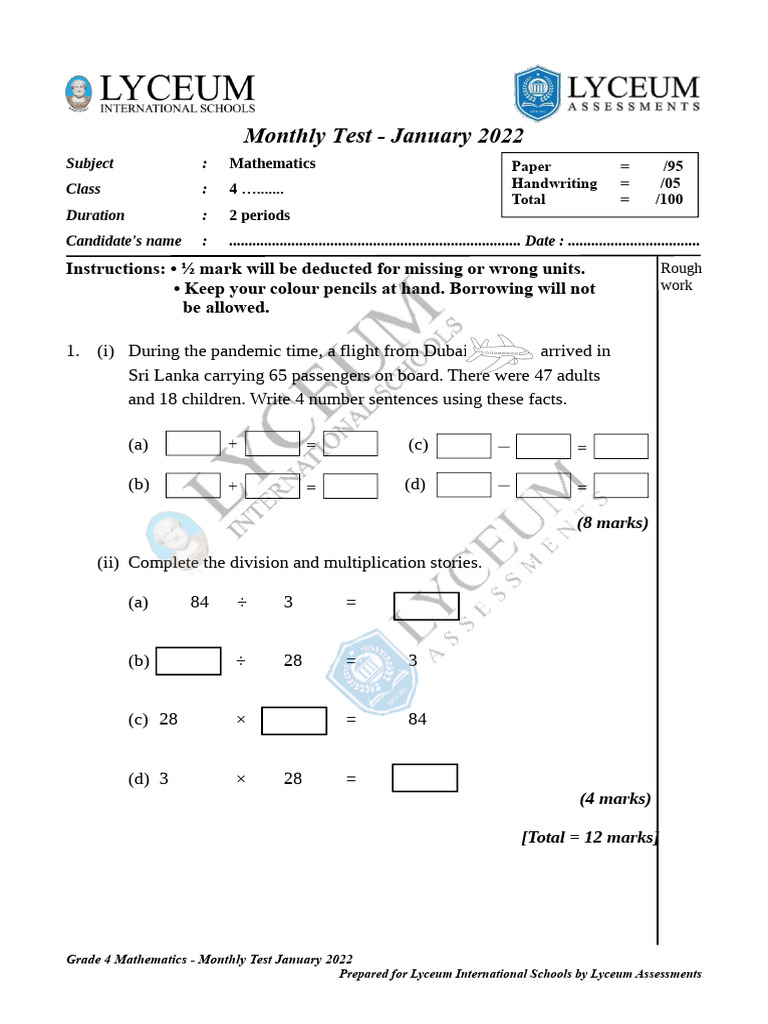 Monthly Test - January 2022 | PDF