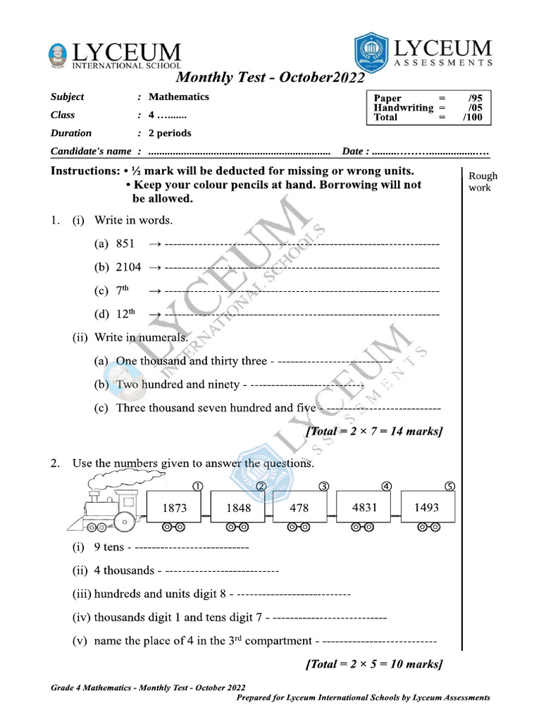Grade 4 Mathematics | PDF