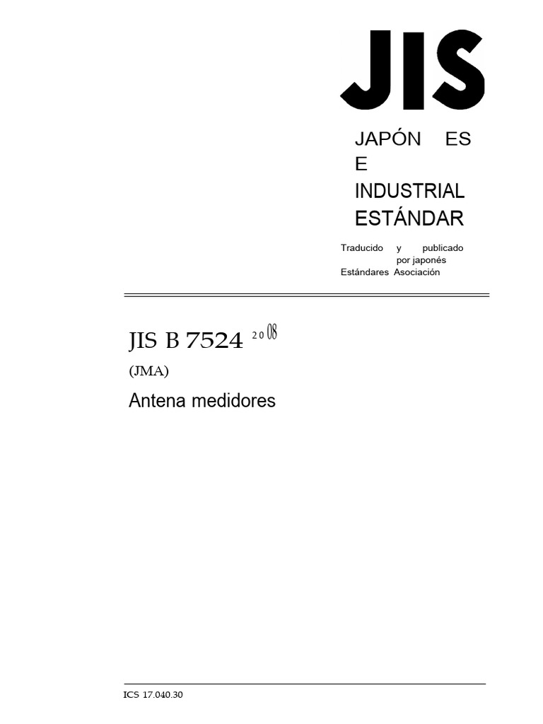 Jis-B-7524-2008 Patrones de Espesor (Lainas) | PDF | Medición | Patentar