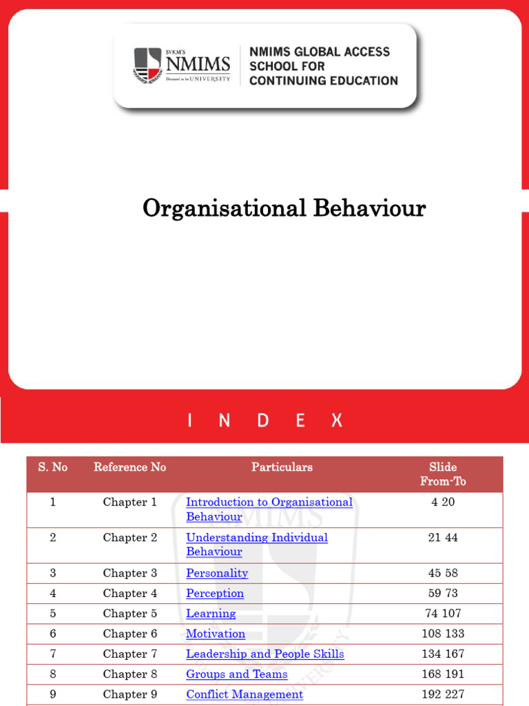 OB - Full Course | PDF | Perception | Reinforcement