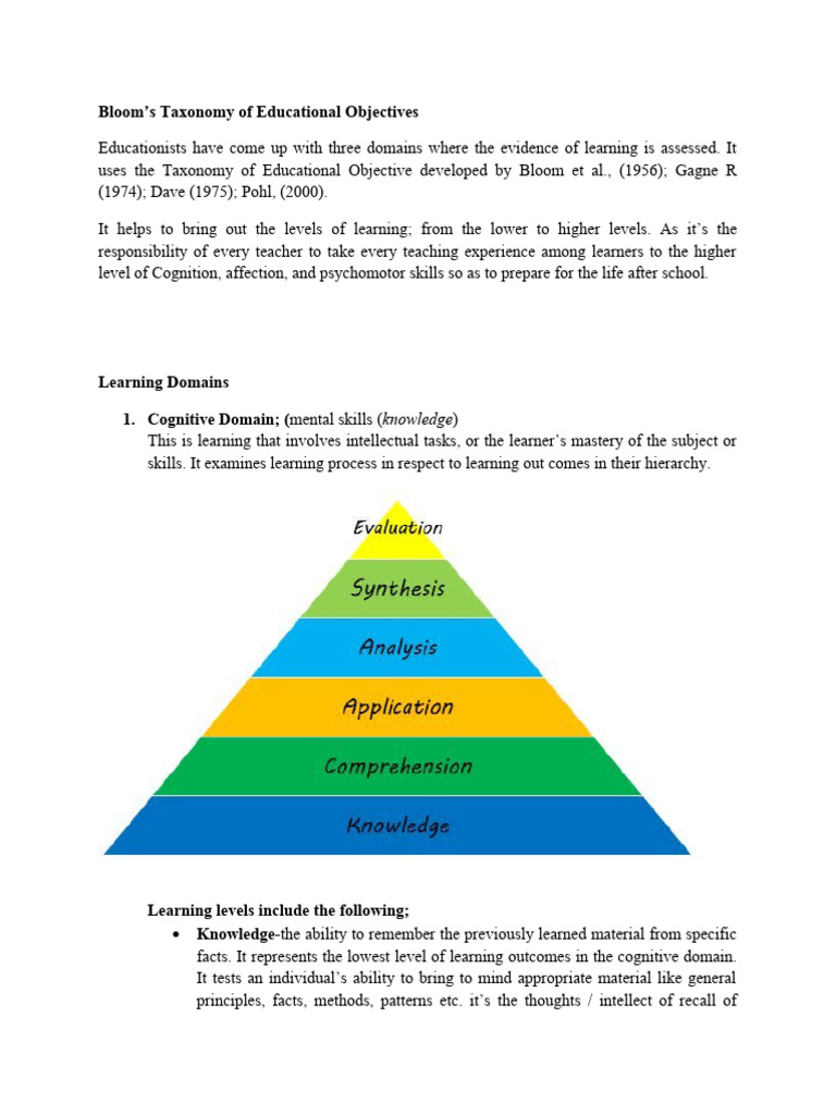 EDB1202 Blooms Taxonomy | PDF | Learning | Multiple Choice