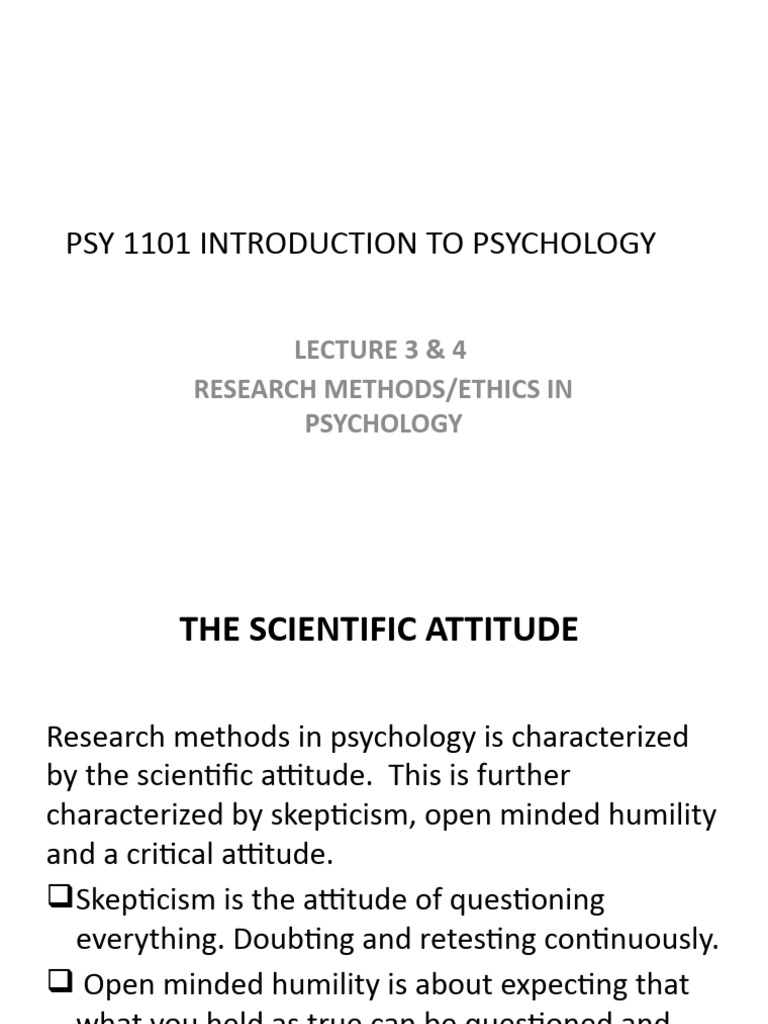 Research Methods in Psychology and Ethics | PDF | Experiment | Survey ...
