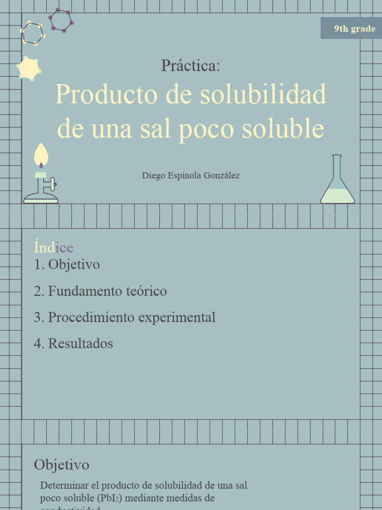 Producto de Solubilidad de Una Sal Poco Soluble | PDF | Resistividad Eléctrica y Conductividad ...